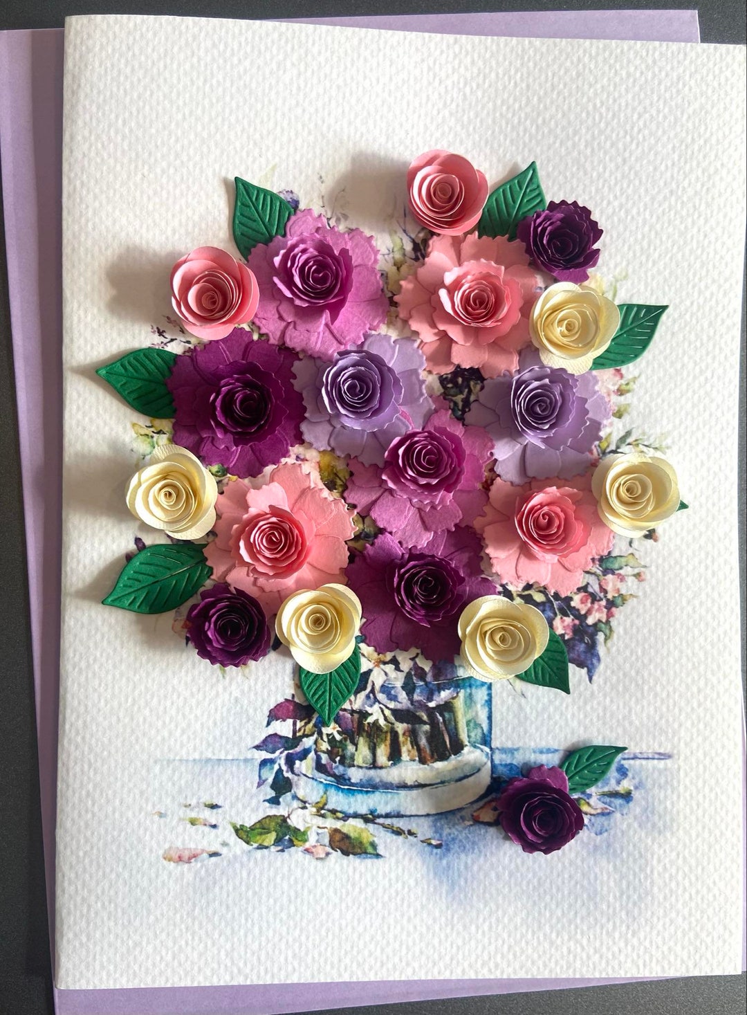 Flower- 3D Card, Art Paper, Greeting Card, Quilling Card, Craft Cards ...