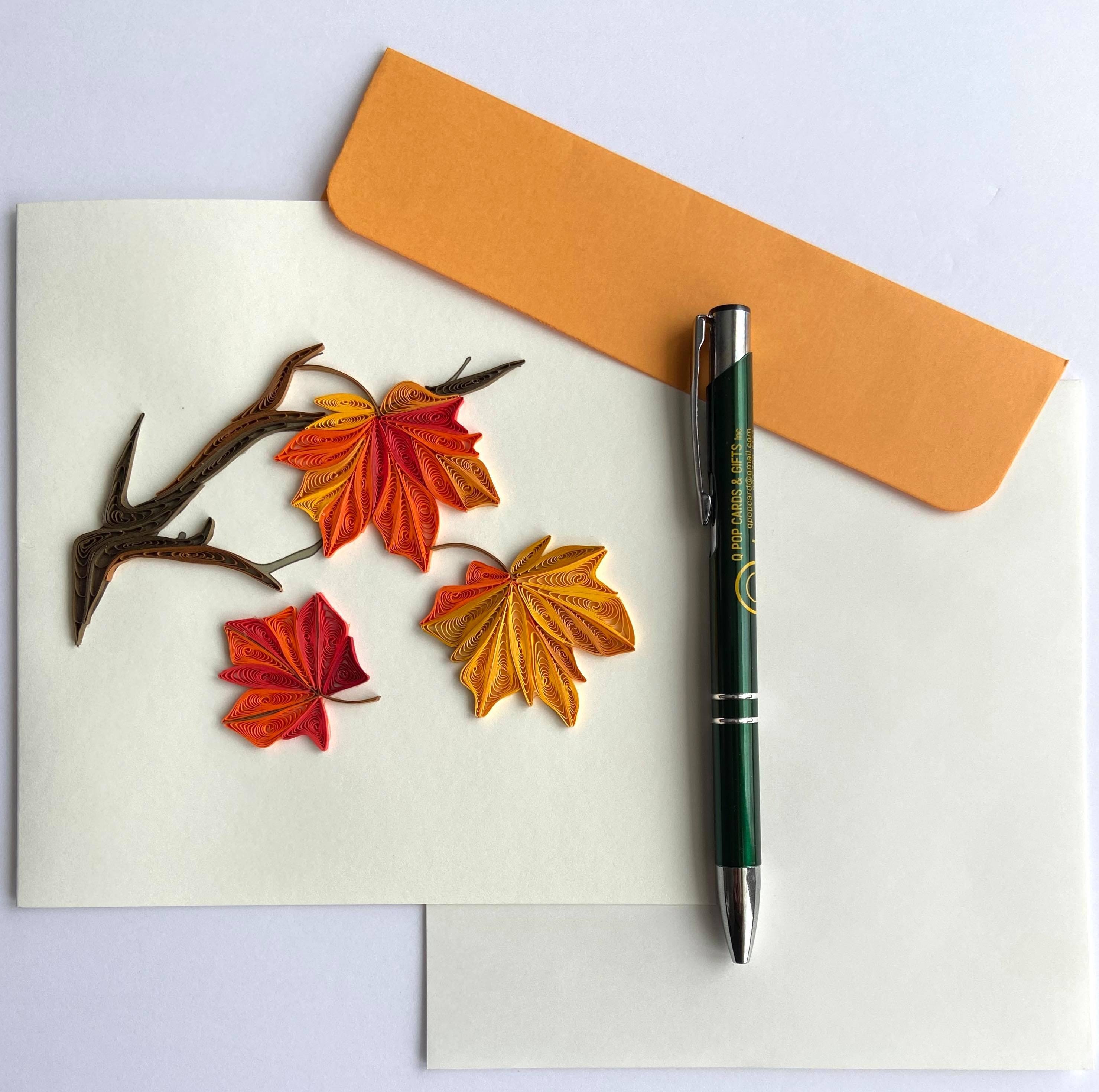 Fall Leaves Quilling Card Art Paper Greeting Card Quilling | Etsy