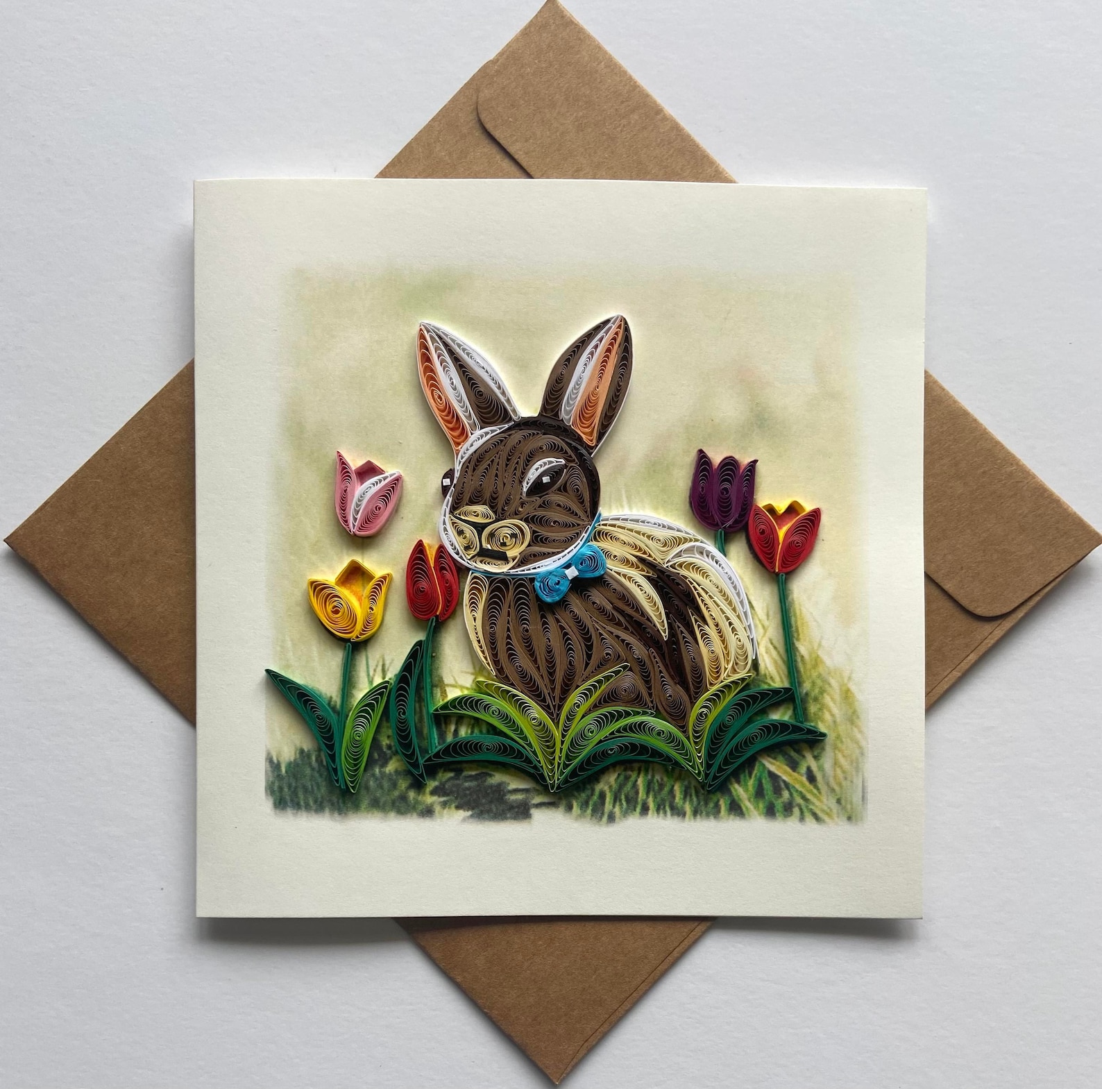 Rabbit - Quilling Card, Art Paper - Etsy