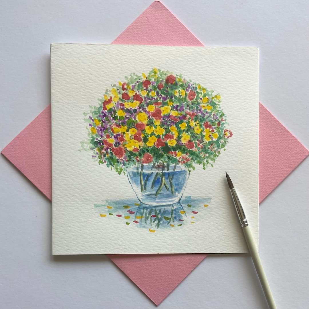 Hand Painting Card- Greeting Card, Handmade Card - Etsy