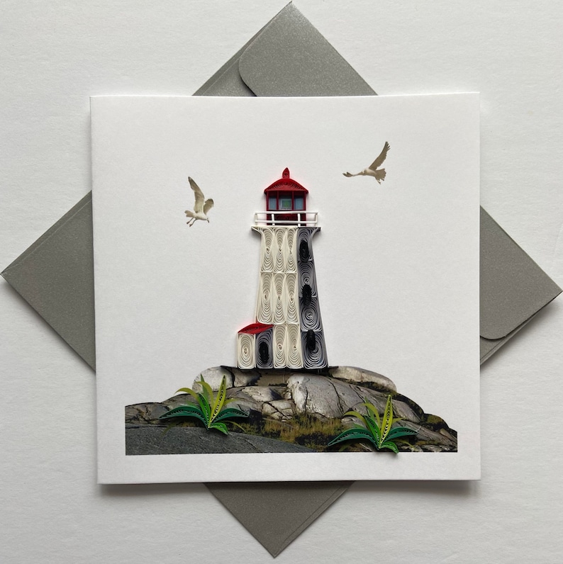 Lighthouse Quilling Card Art Paper Handmade Card - Etsy