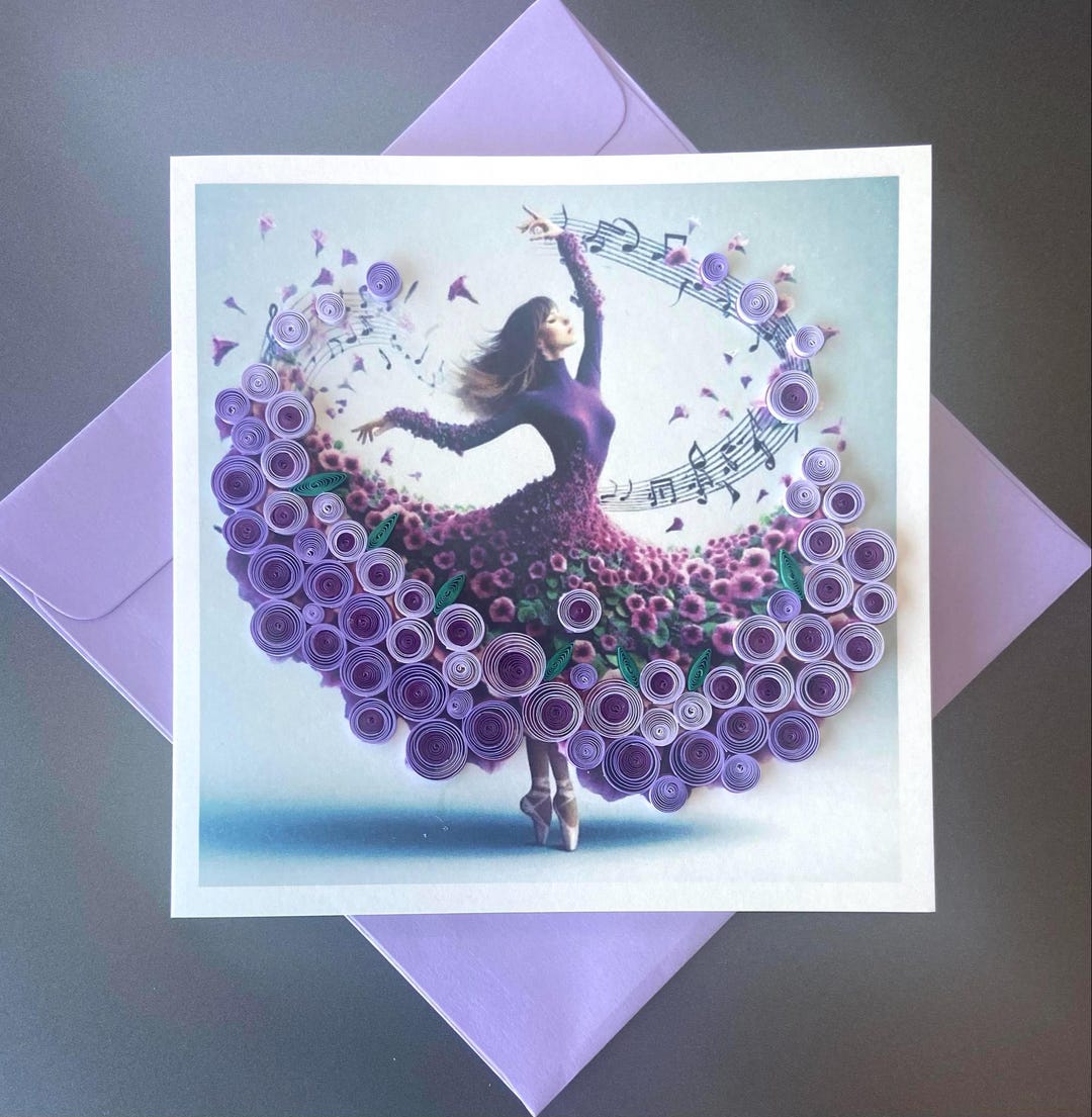 Dancing Quilling Card, Handmade Card - Etsy