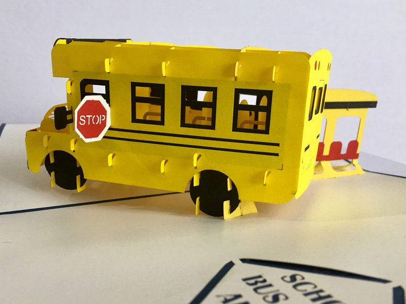 School Bus Pop up Card Art Paper Greeting Card Quilling - Etsy