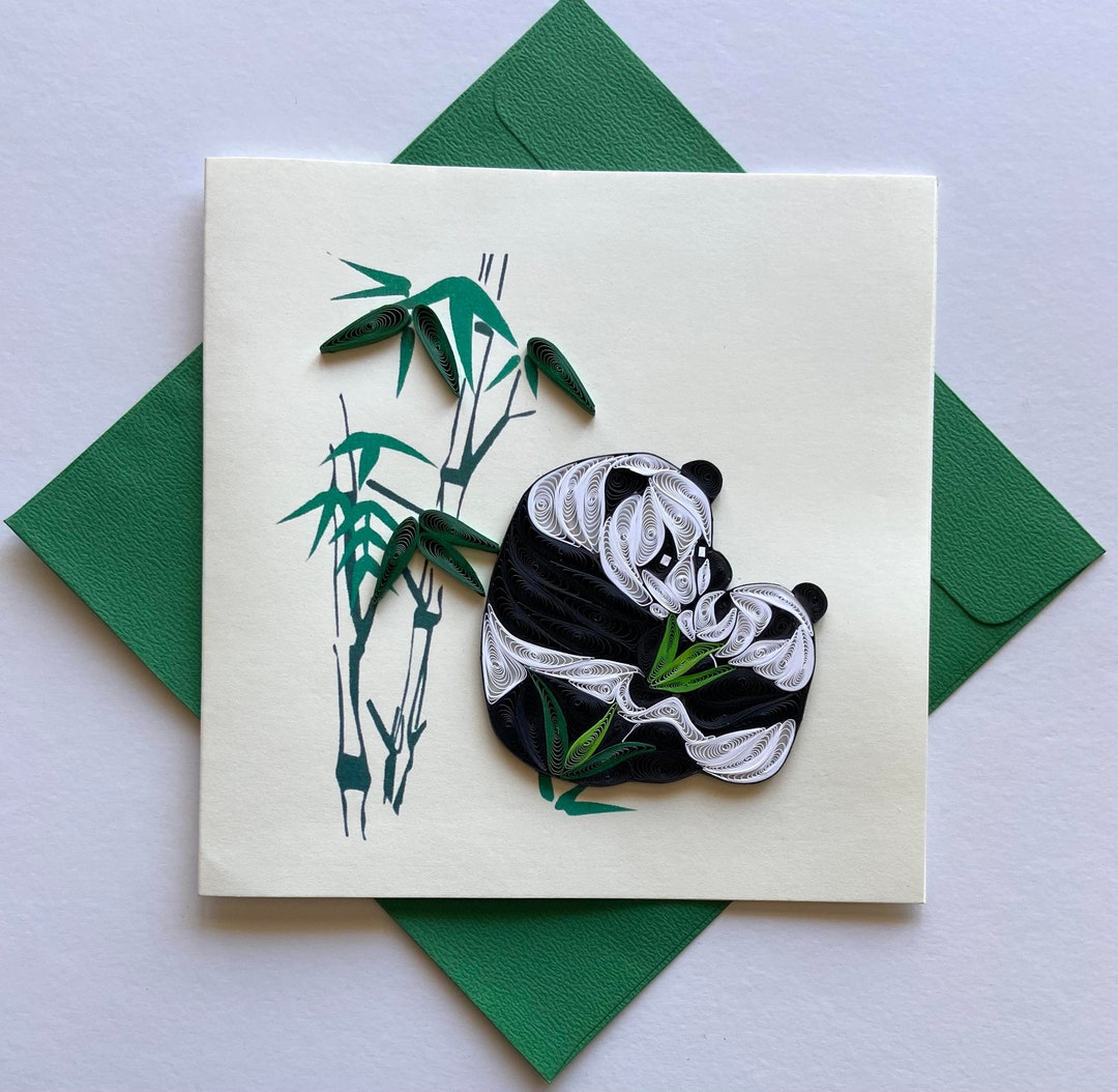 Panda- Quilling Card, Art Paper, Greeting Card, Quilling Card, Craft ...