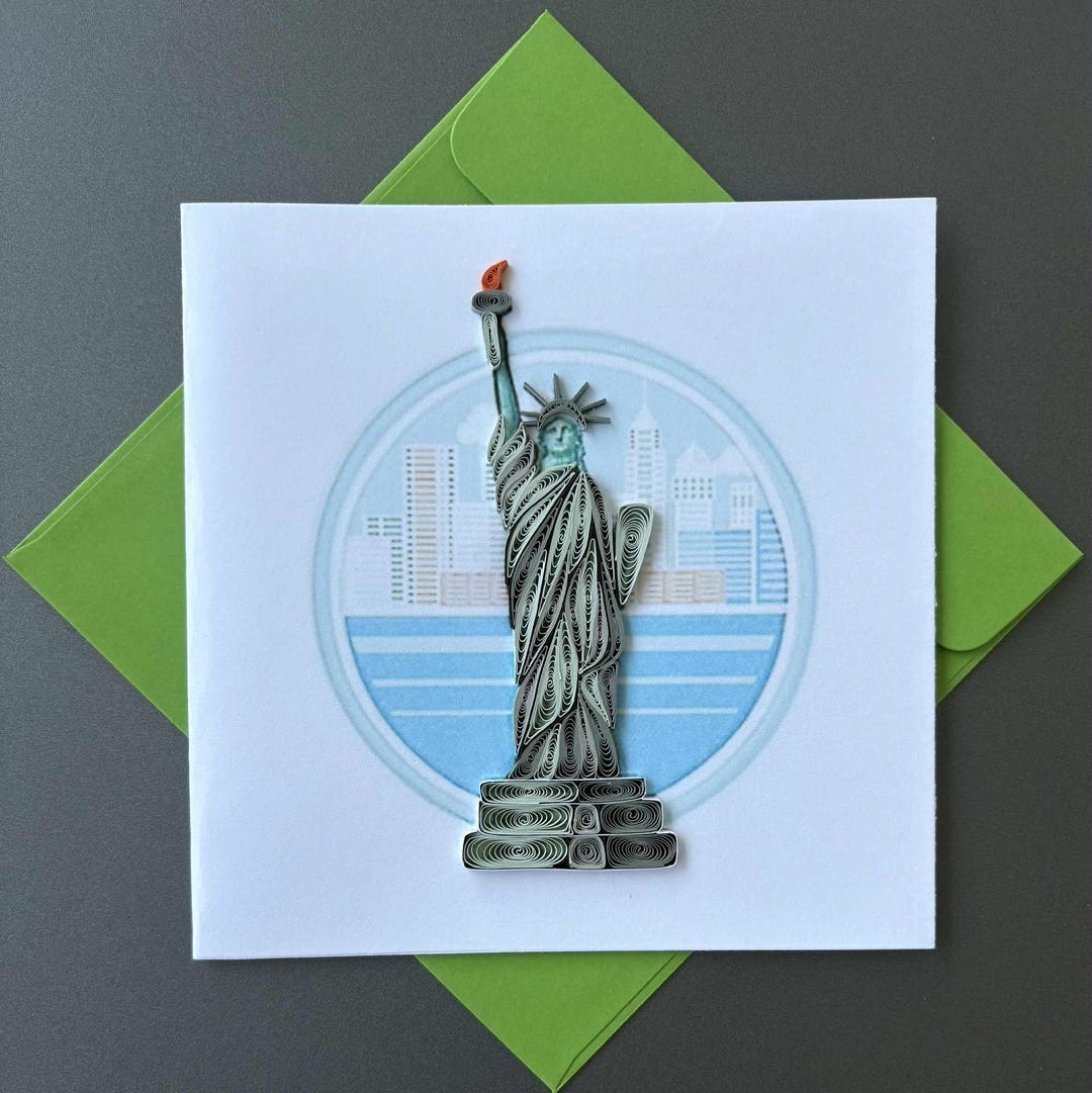 Statue of Liberty- Quilling Card, Greeting Card - Etsy