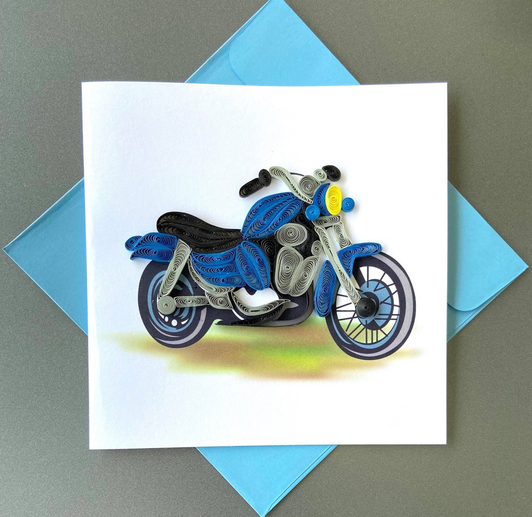 Motorcycle - Quilling Card - Etsy