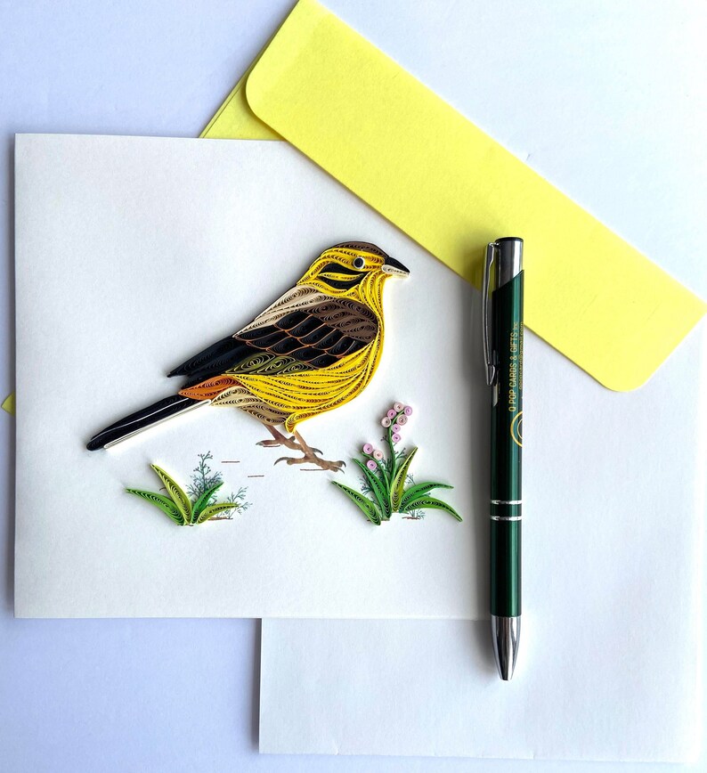 Yellow Bird Quilling Card Art Paper Greeting Card Quilling | Etsy