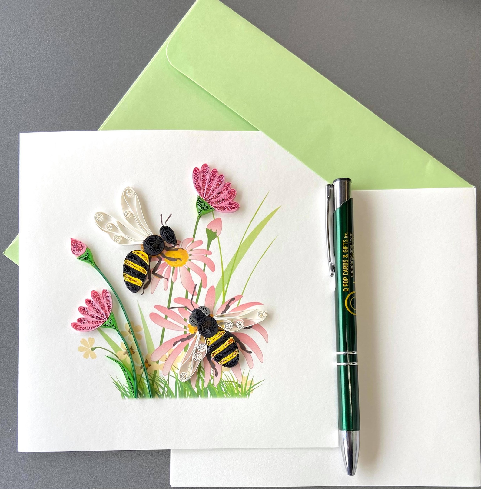 Bee Quilling Card, Art Paper, Greeting Card, Quilling Card, Craft Cards ...