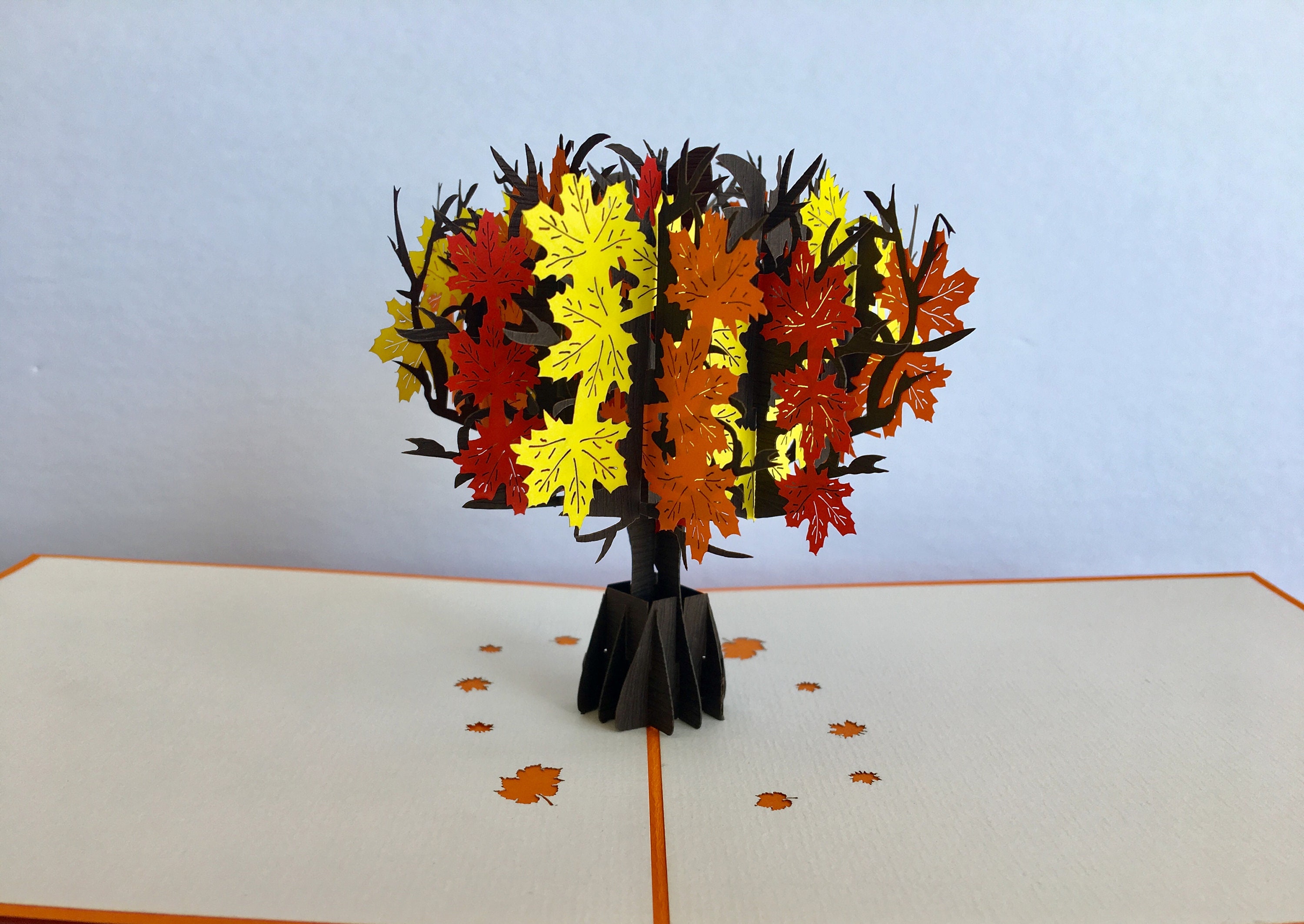 Fall Leaves Pop up Card Art Paper Greeting Card Quilling | Etsy