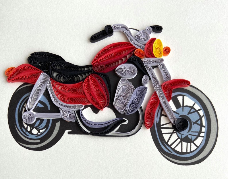 Motorcycle - Quilling Card - Etsy