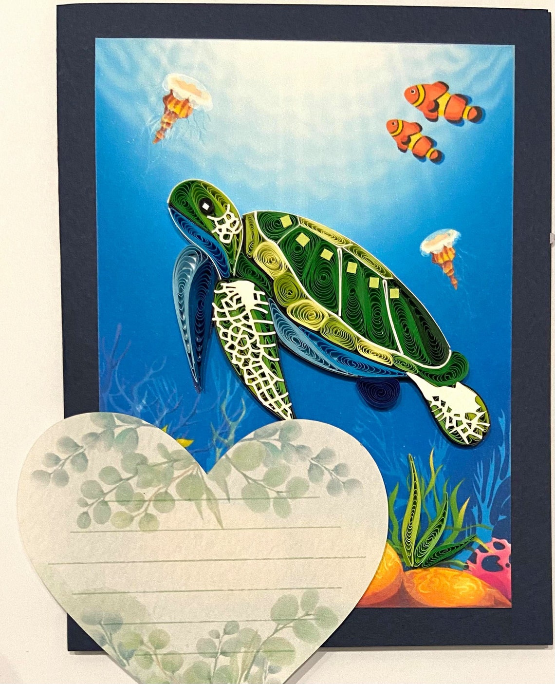 COMBINE Quilling & Pop up Card Turtle Card Art Paper | Etsy