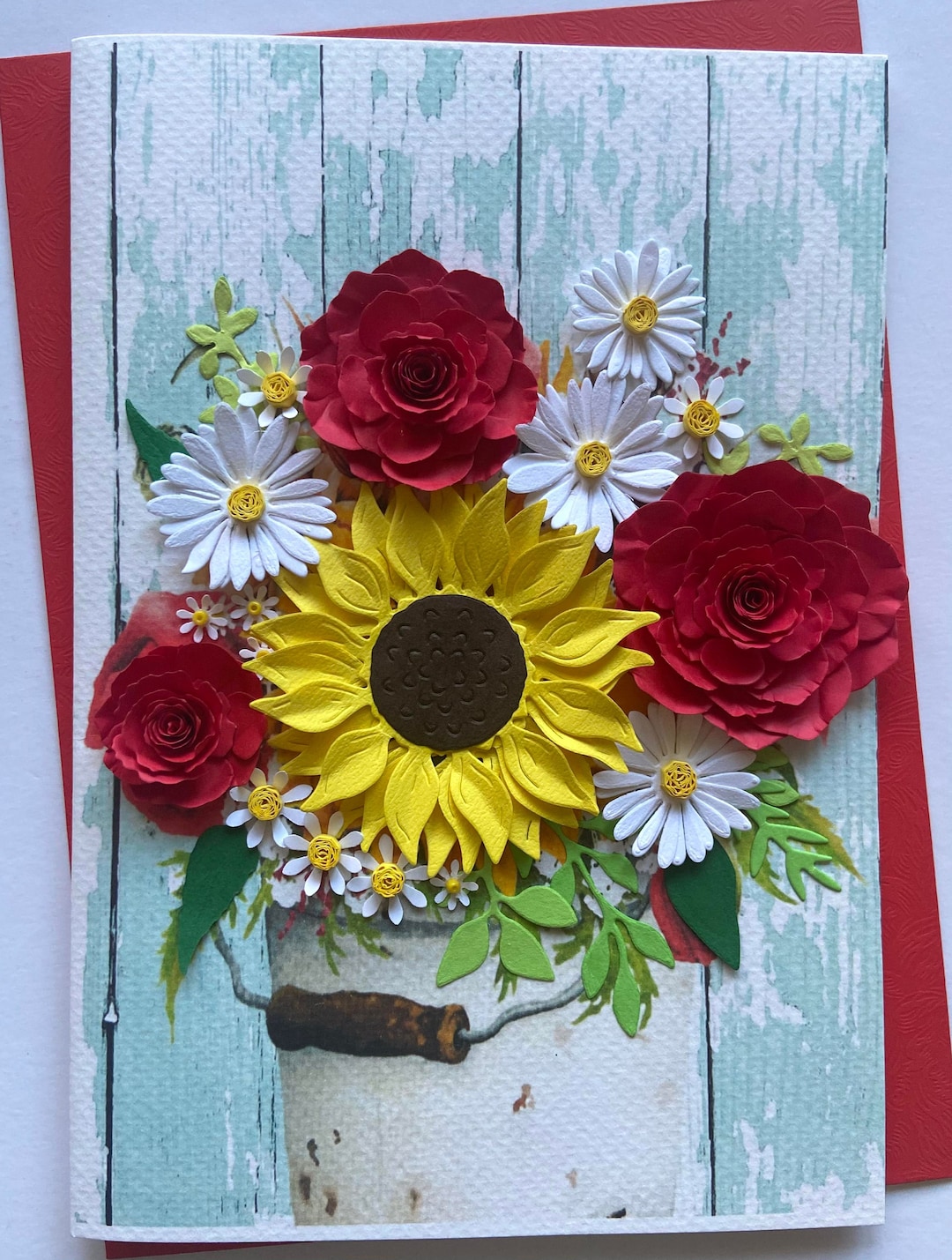 3D Flower- Handmade Card, Art Paper, Greeting Card - Etsy