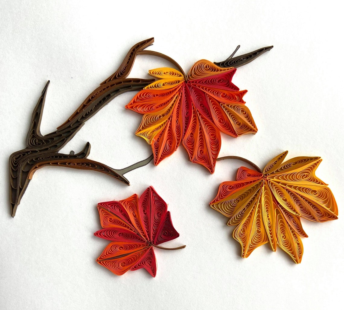 Fall Leaves Quilling Card Art Paper Greeting Card Quilling | Etsy