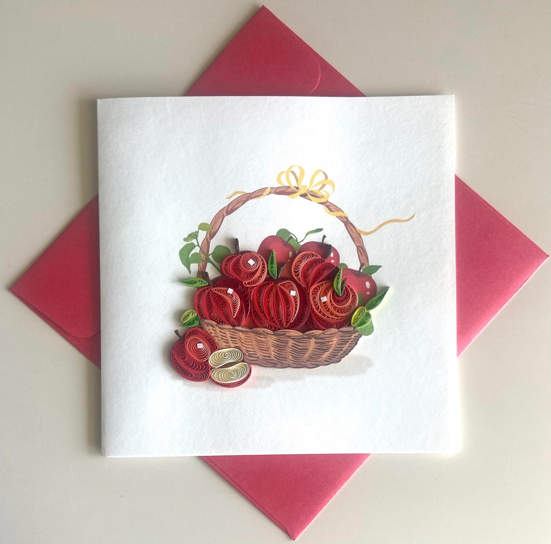 Apple- Quilling Card - Etsy