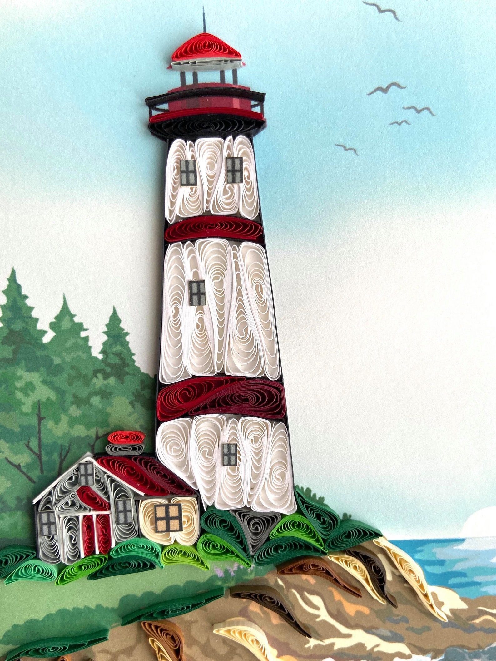 Lighthouse Quilling Card Art Paper Greeting Card Quilling - Etsy