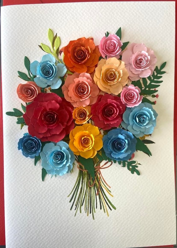 3D Flower Handmade Card Greeting Card - Etsy