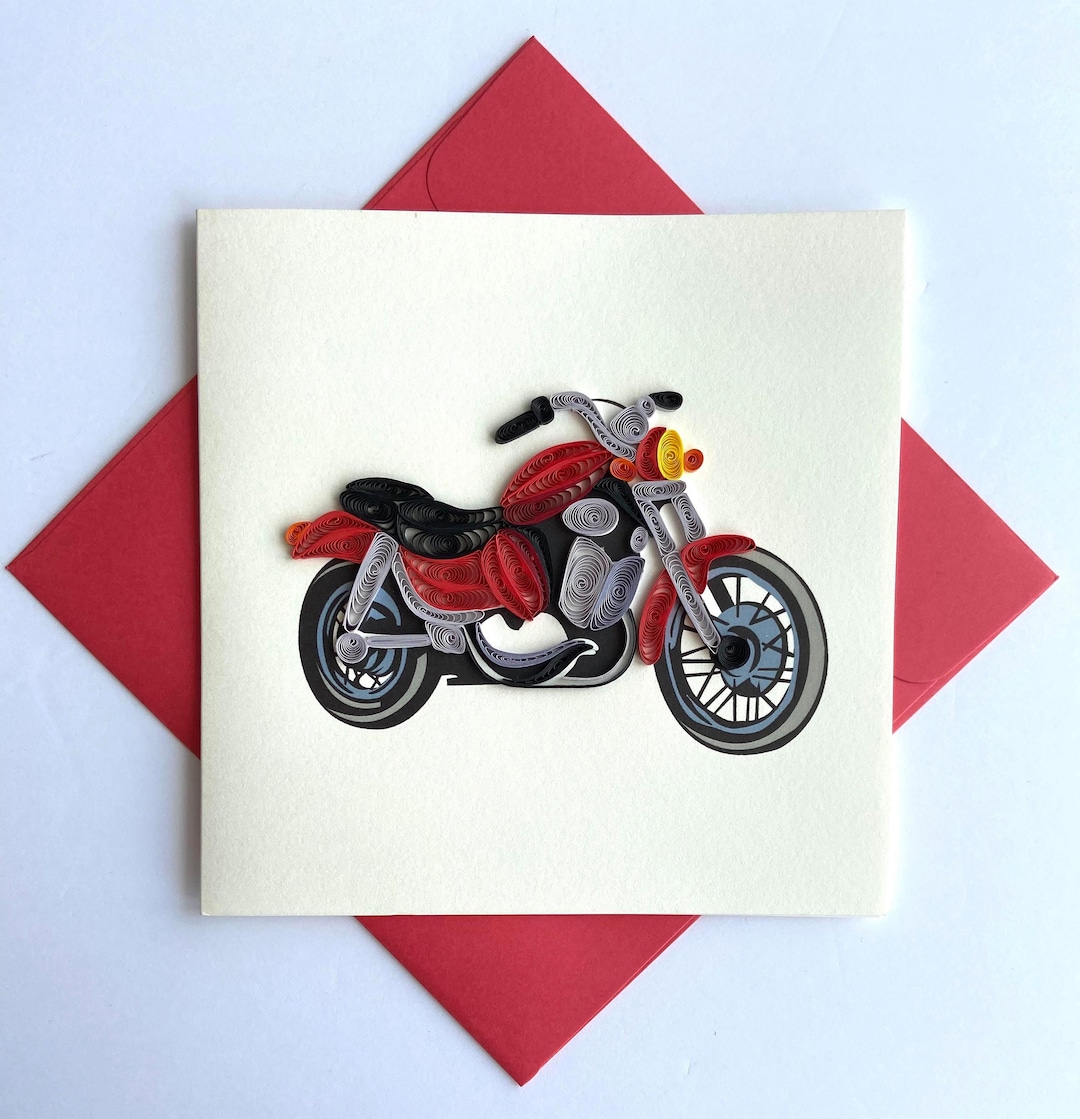 Motorcycle - Quilling Card - Etsy