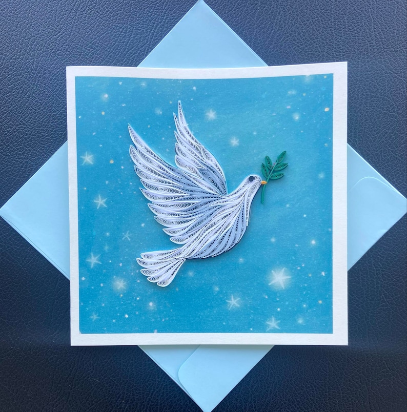 Dove Bird Quilling Card, Handmade Card, Greeting Card - Etsy