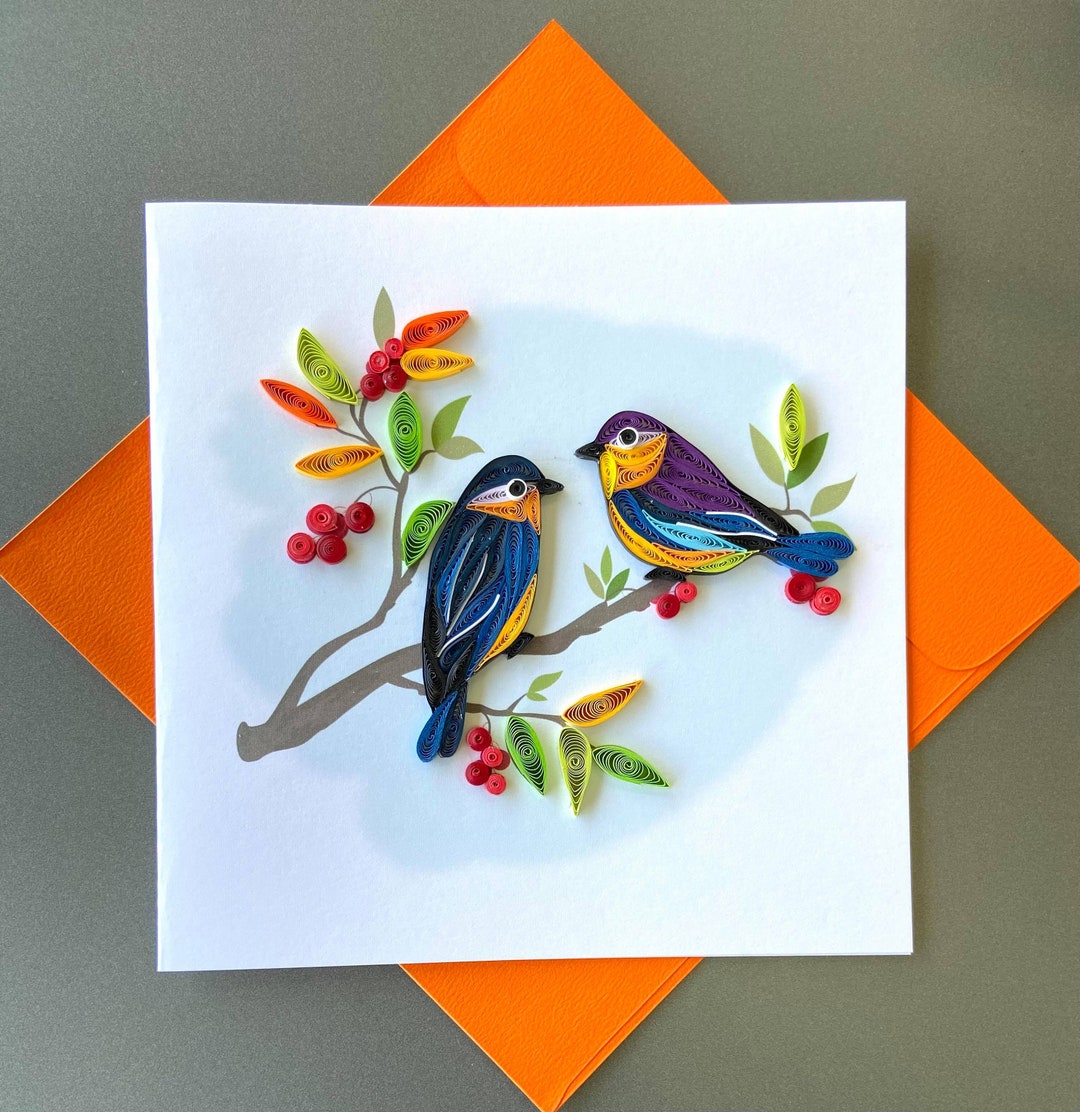 Couple Birds - Quilling Card - Etsy
