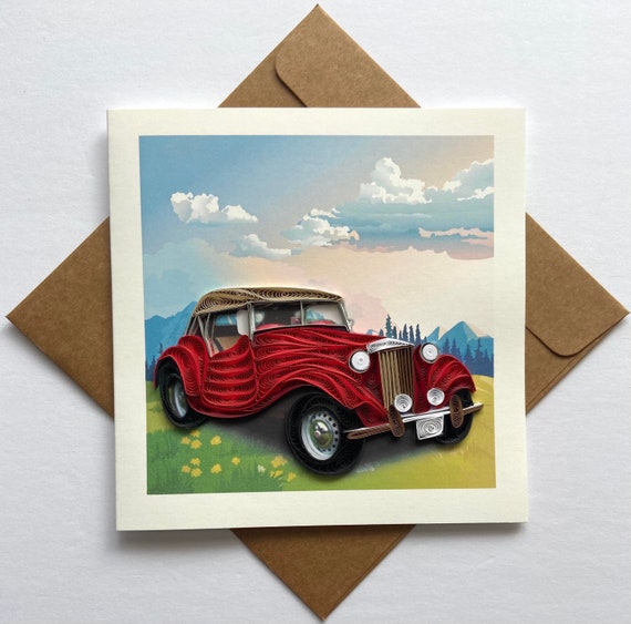 FORD Vintage Car Quilling Card Art Paper Greeting Card | Etsy
