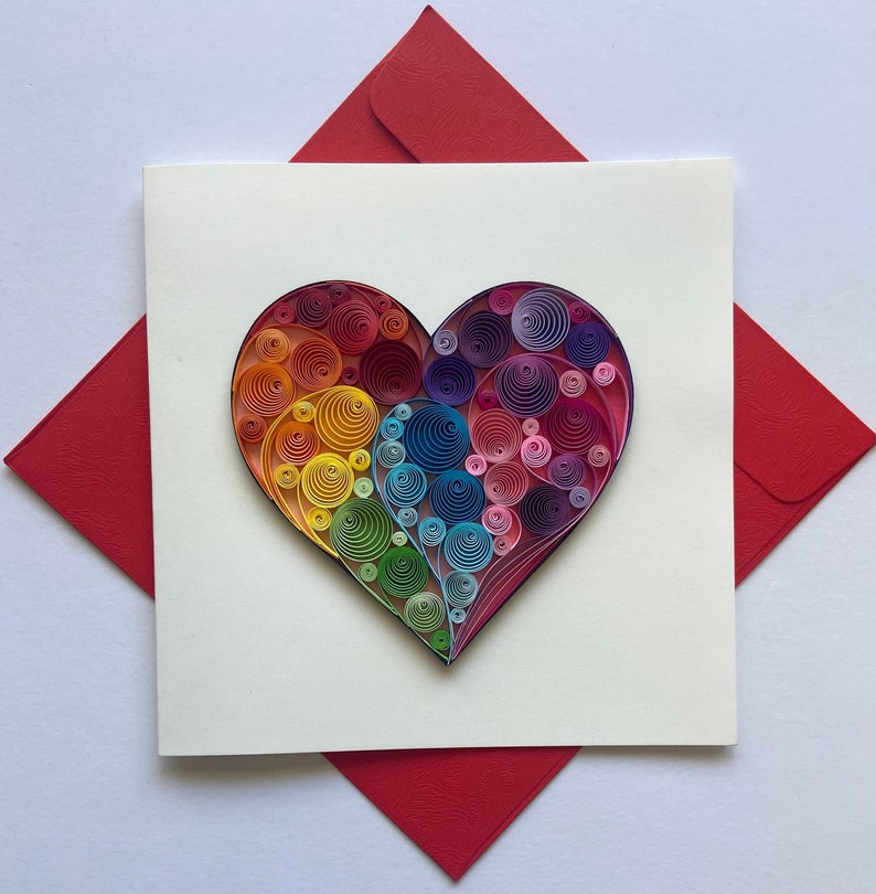 Heart Quilling Card Handmade Card - Etsy