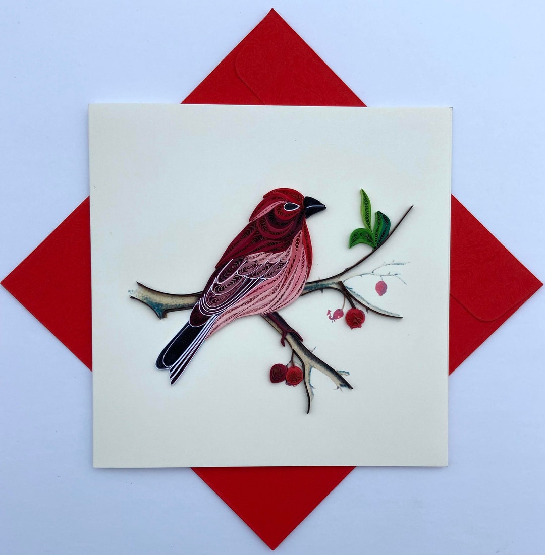 Bird- Quilling Card, Art Paper, Greeting Card, Handmade Card - Etsy