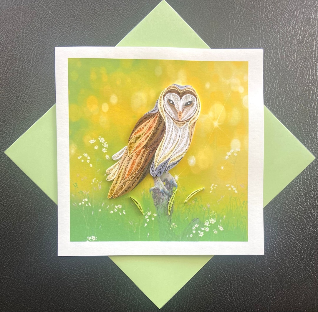 Owl- Quilling Card, Greeting Card, Art Paper, Handmade Card. - Etsy