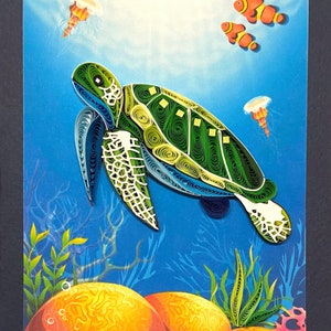 COMBINE Quilling & Pop up Card Turtle Card, Art Paper, Greeting Card ...