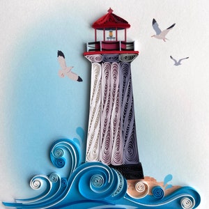 Lighthouse Quilling Card, Art Paper, Greeting Card, Quilling Card ...