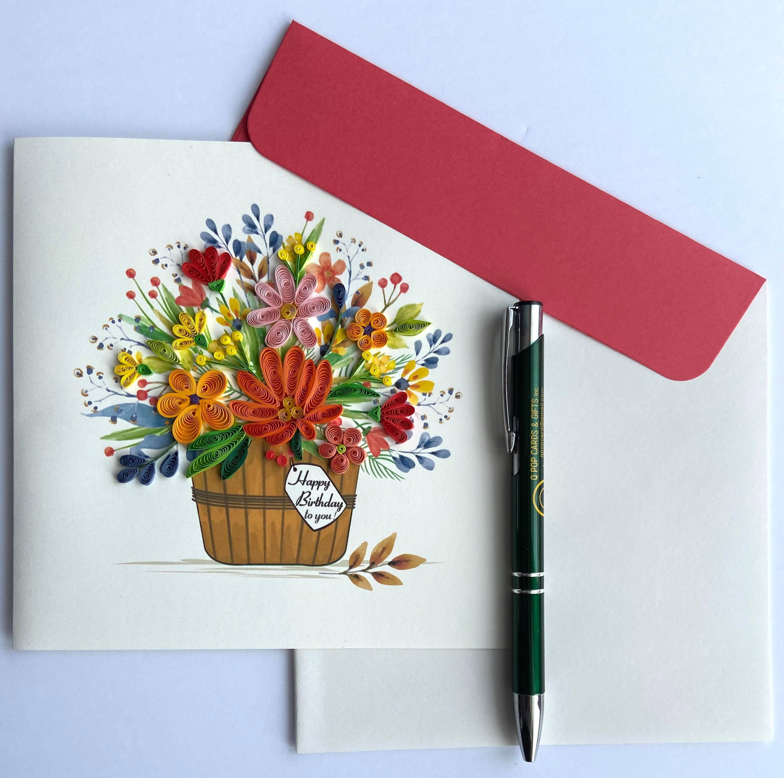 Birthday Barrel Quilling Card, Art Paper, Greeting Card, Quilling Card ...