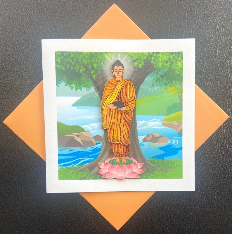 Buddha- Quilling Card, Art Paper, Greeting Card, Handmade Card - Etsy