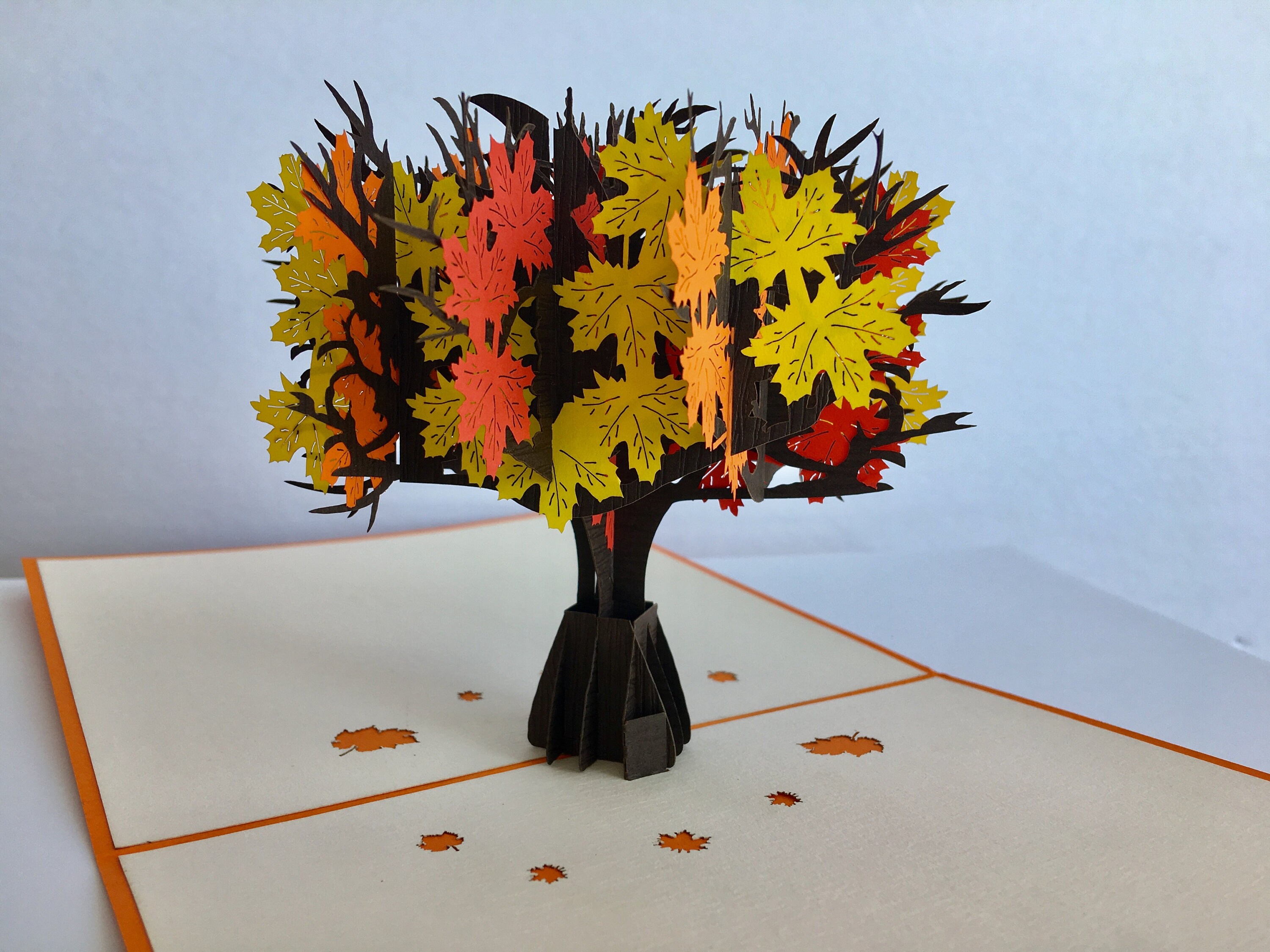 Fall Leaves Pop up Card Art Paper Greeting Card Quilling | Etsy