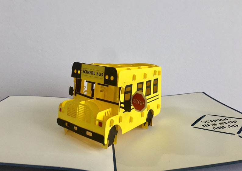 School Bus Pop up Card Art Paper Greeting Card Quilling - Etsy