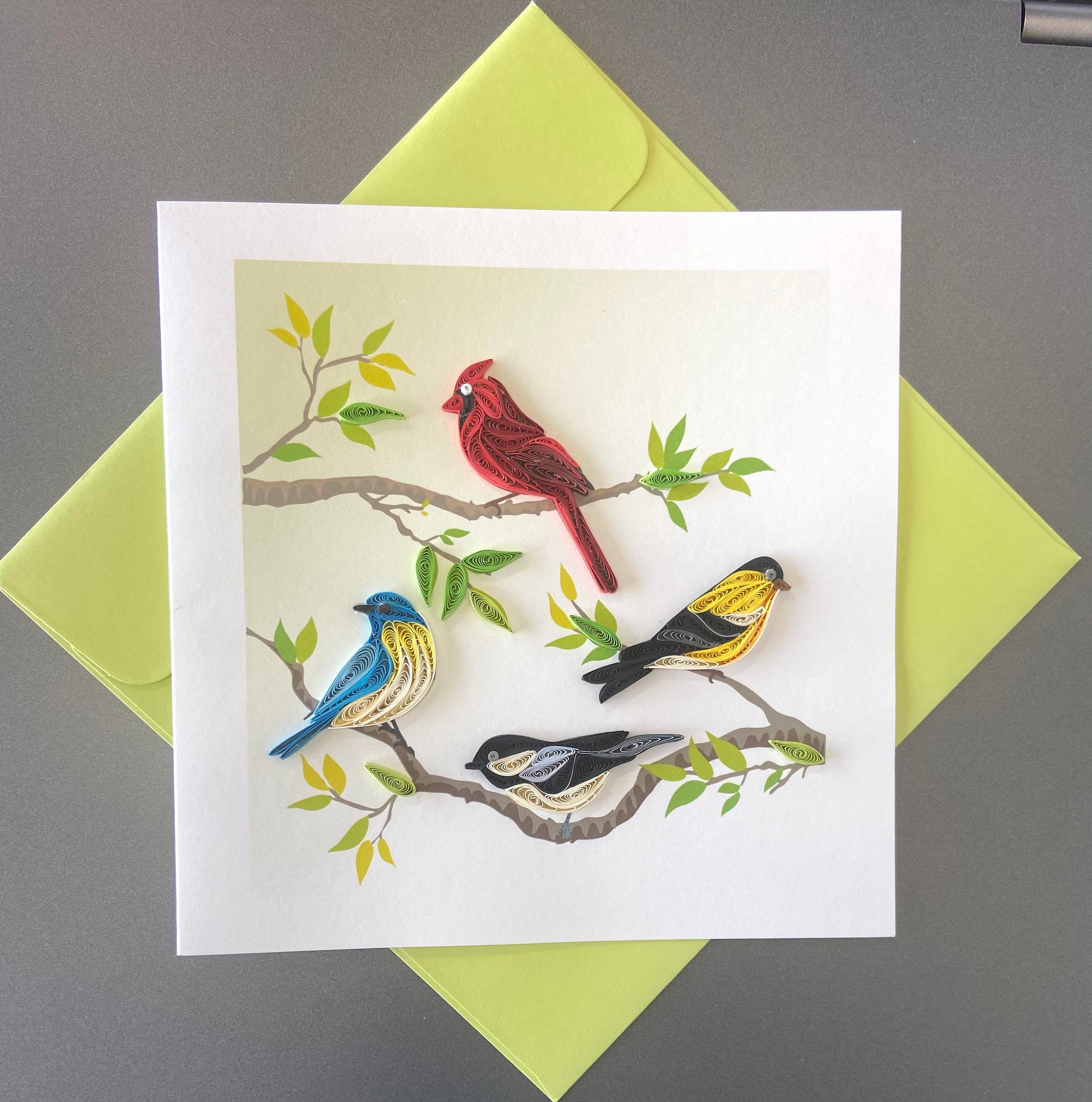 Birds- Quilling Cards, Handmade Card, Greeting Card - Etsy