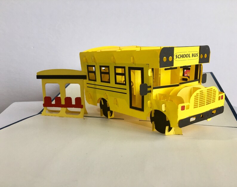 School Bus Pop up Card Art Paper Greeting Card Quilling - Etsy