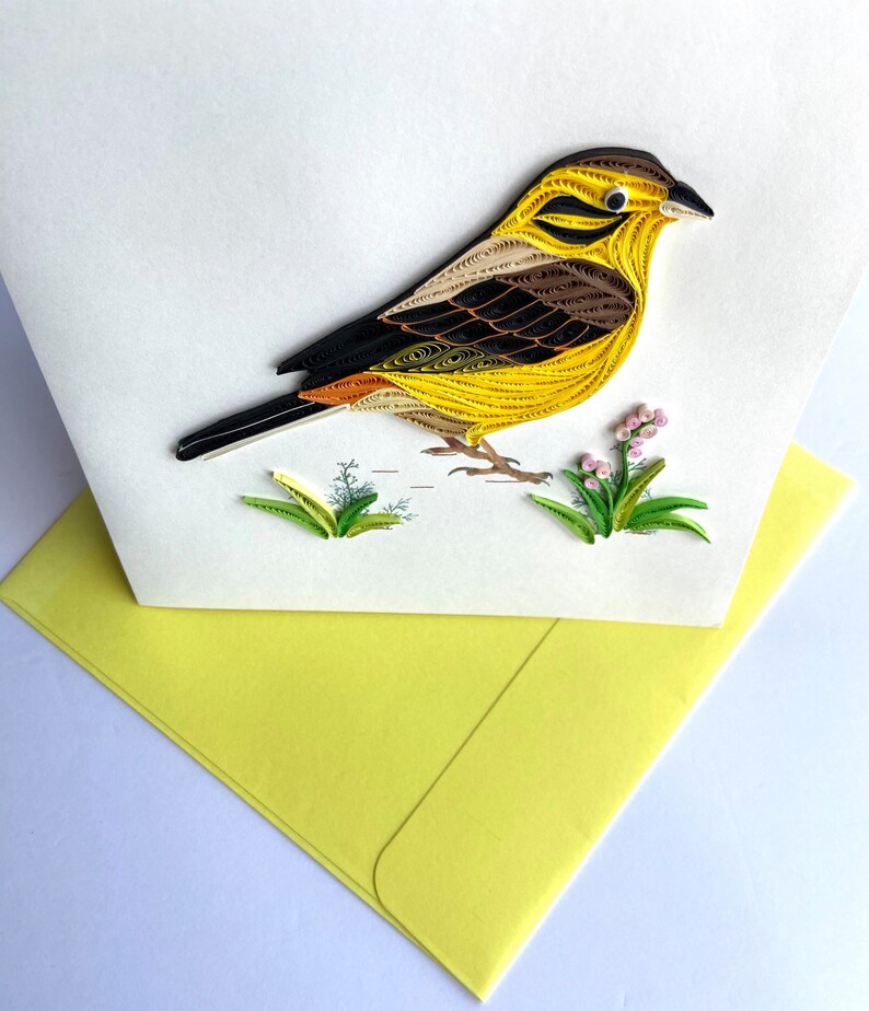 Yellow Bird Quilling Card, Art Paper, Greeting Card, Quilling Card ...