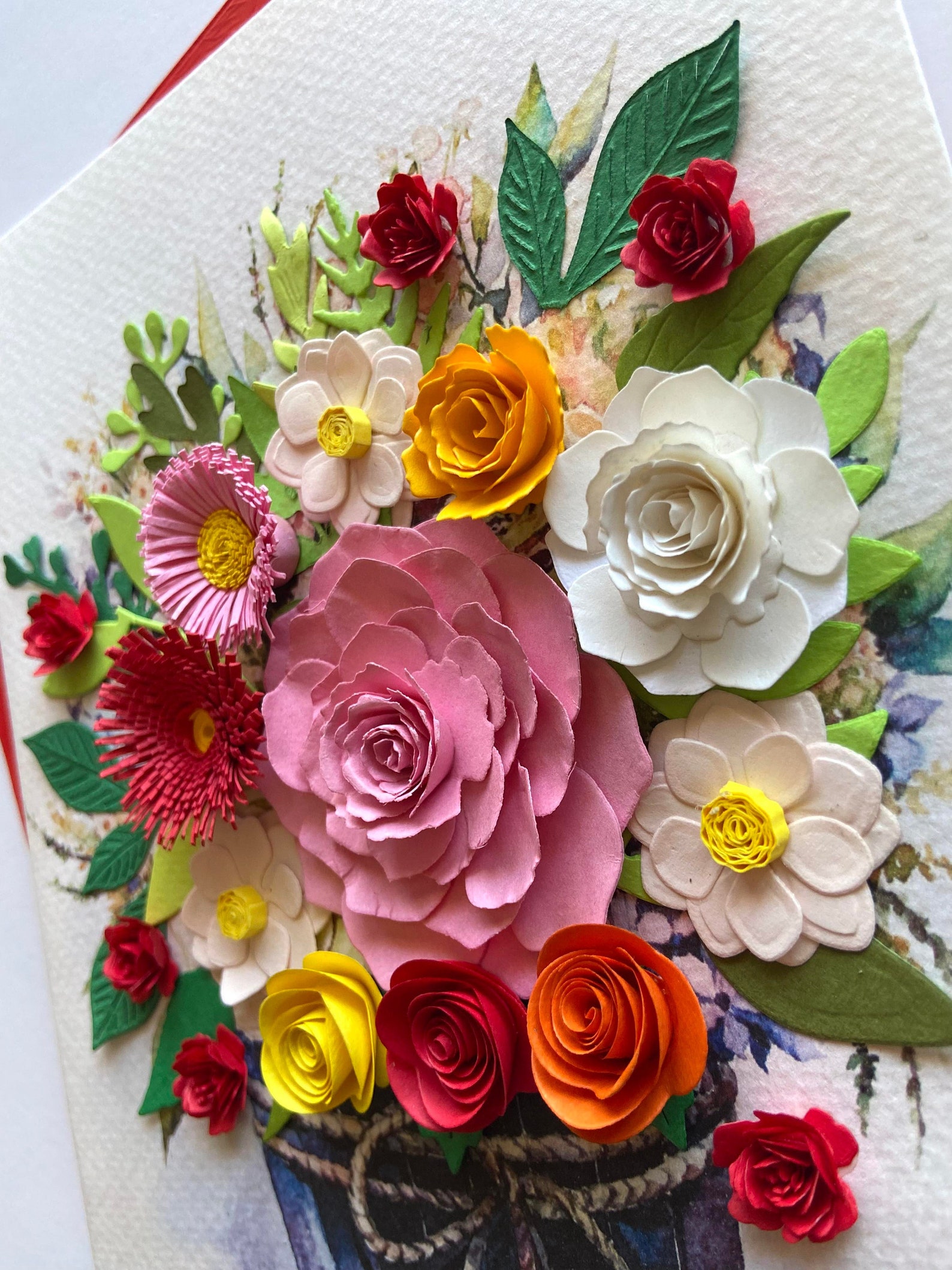 Flower- 3D Card, Art Paper, Greeting Card, Quilling Card, Craft Cards ...