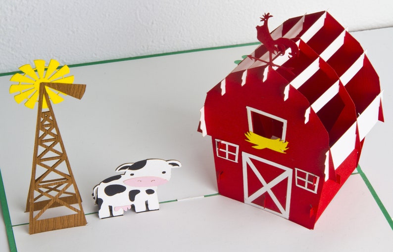 Farm Pop up Card Art Paper Greeting Card Quilling Card - Etsy