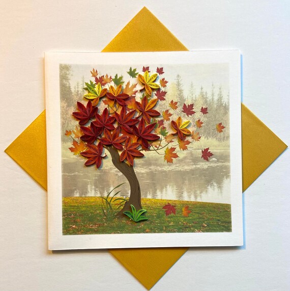 Maple Tree Quilling Card - Etsy