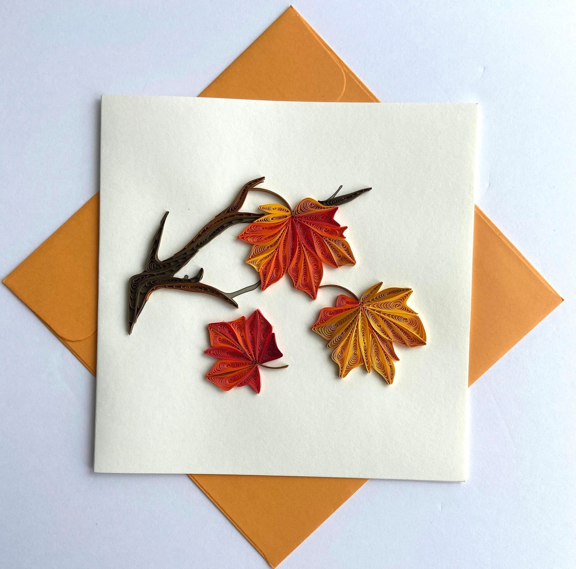 Fall Leaves Quilling Card Art Paper Greeting Card Quilling | Etsy