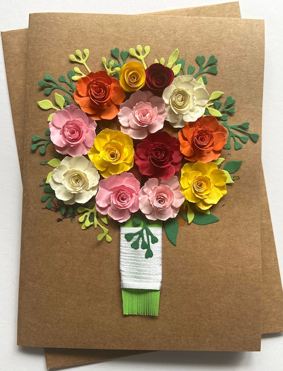 3D Flower Handmade Card Greeting Card - Etsy