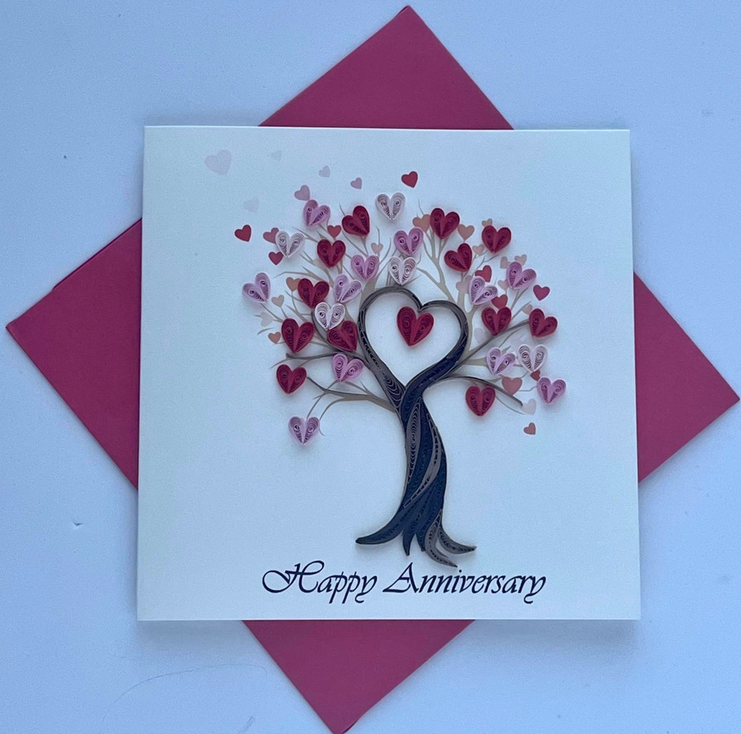 Happy Anniversary- Quilling Card, Handmade Card - Etsy