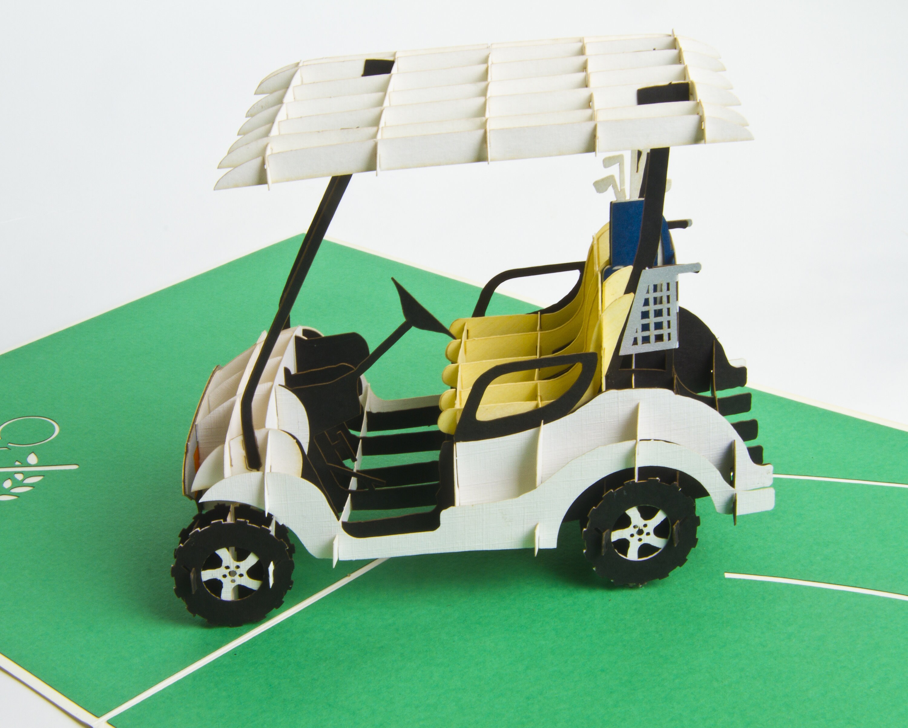 Golf Cart Pop up Card Art Paper Greeting Card Quilling | Etsy Canada