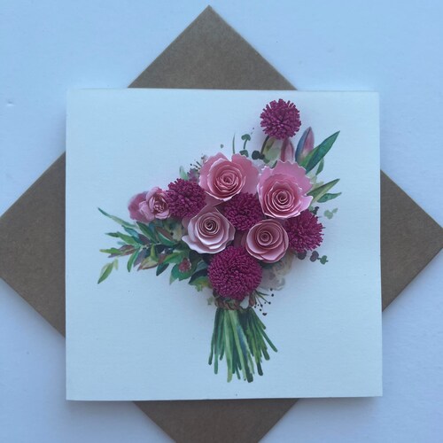 Flower Card Quilling Greeting Card Handmade Greeting Card - Etsy