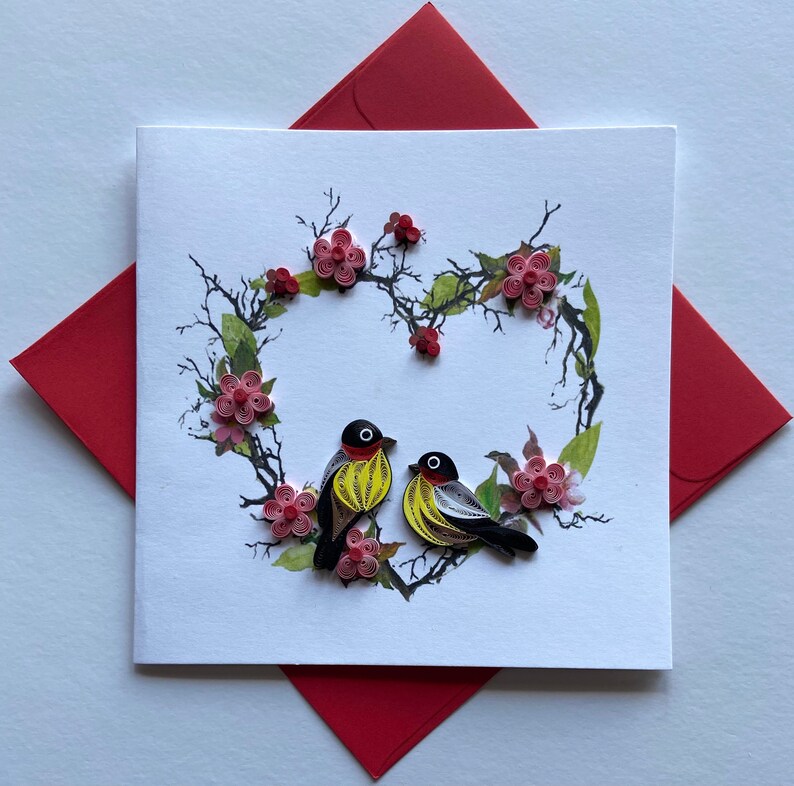 Bird& Love Quilling Card Art Paper Greeting Card Quilling - Etsy