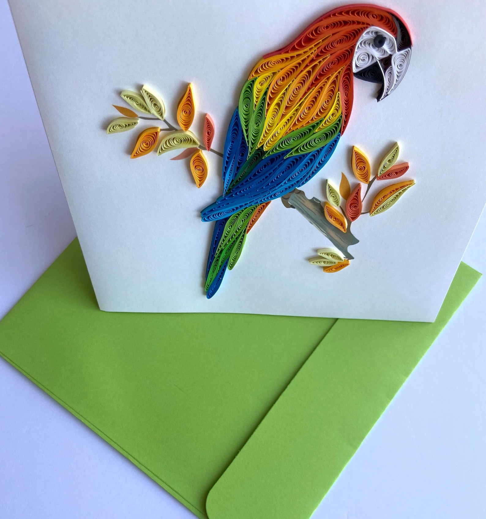 Parrot Quilling Card, Art Paper, Greeting Card, Quilling Card, Craft ...