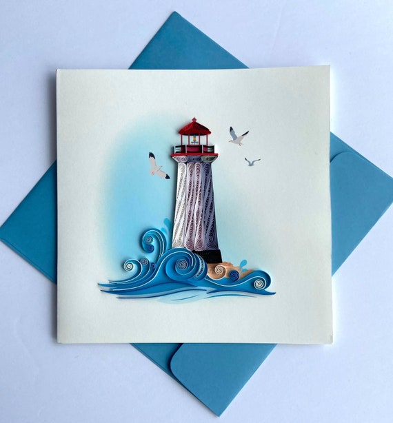 Lighthouse Quilling Card Art Paper Greeting Card Quilling | Etsy