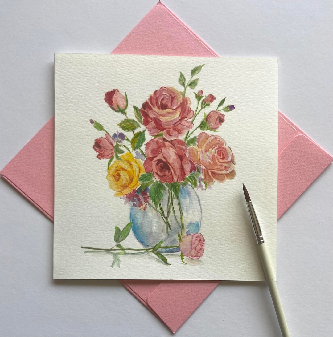 Hand Painting Card- Greeting Card, Handmade Card - Etsy