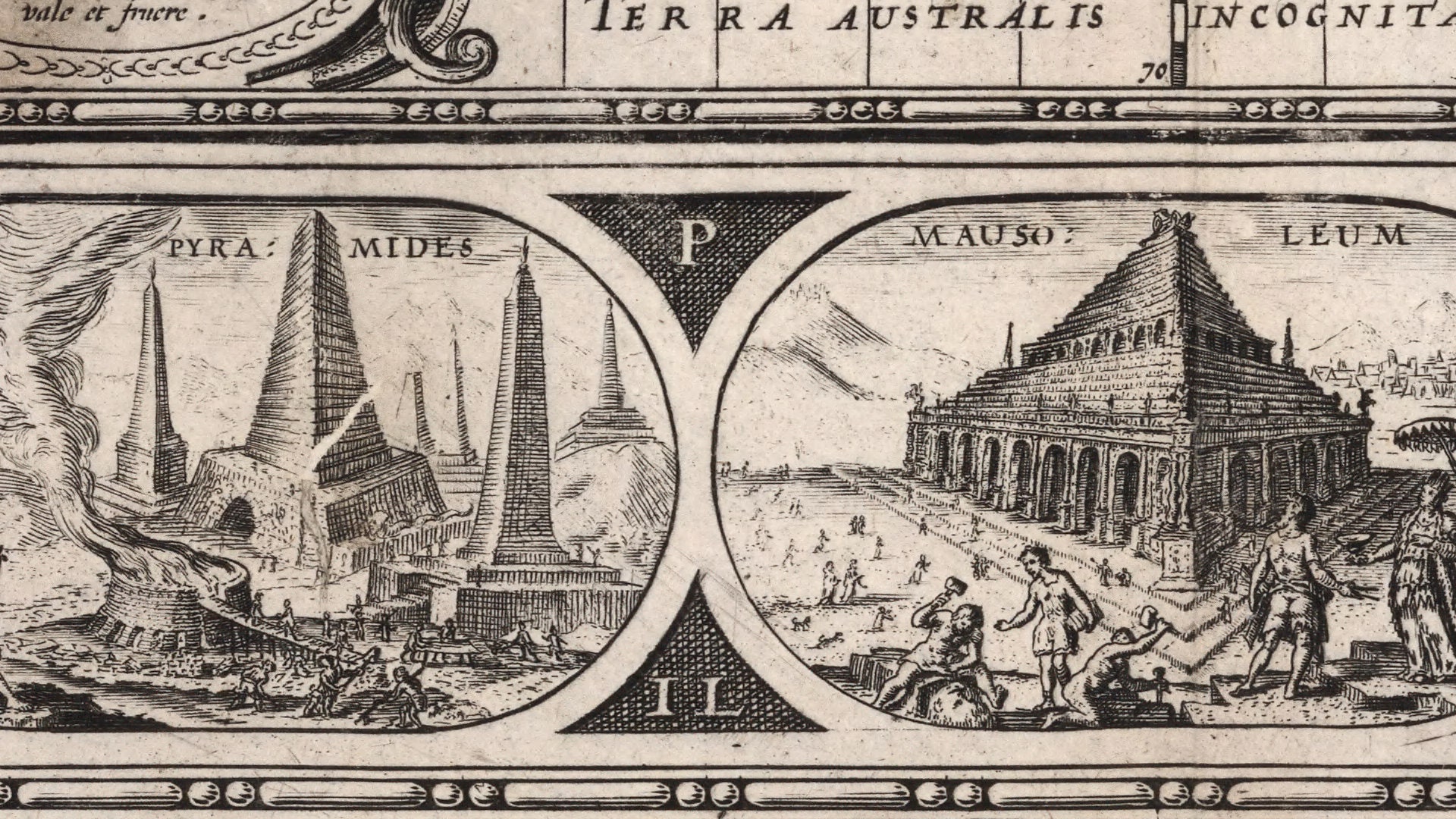 1630 Antique Map, Atlas Map, Pharos, Iupiter Olympicus, Dianae Templum ...