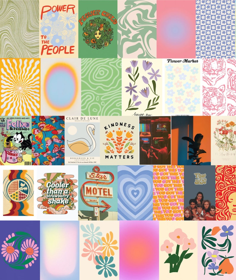 120 Danish Pastel Aesthetic Wall Collage Kit VSCO Girl Room - Etsy